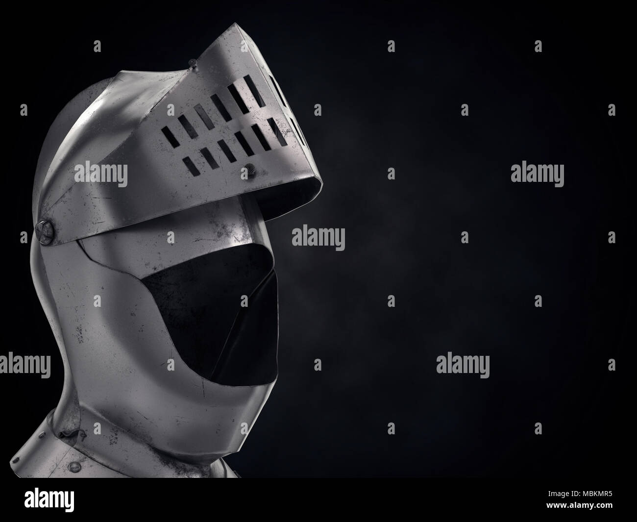 Illustration of Medieval Knight Armet Helmet Stock Photo - Alamy