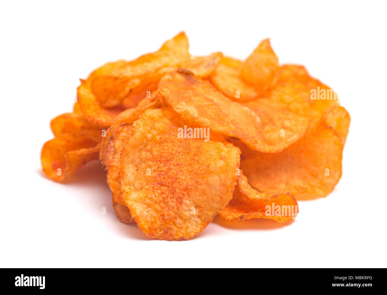 BBQ Potato Chips on a White Background Stock Photo - Alamy