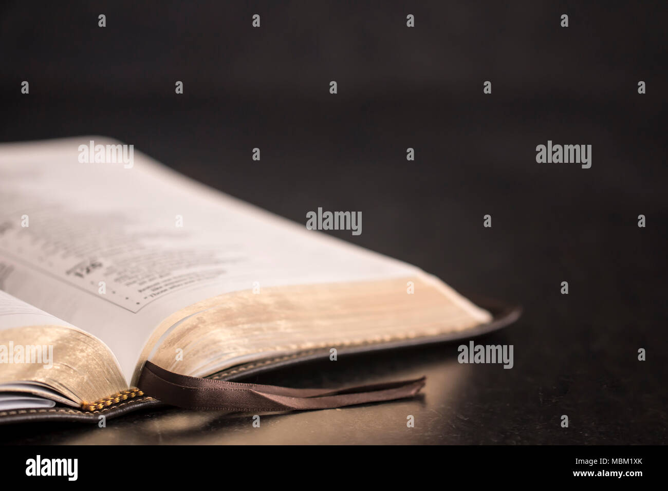 Open Bible on a Slate Tabletop with Customizable Space to Add Text ...