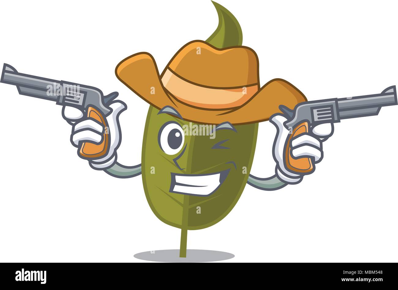 Cowboy bay leaf character cartoon Stock Vector Image & Art - Alamy