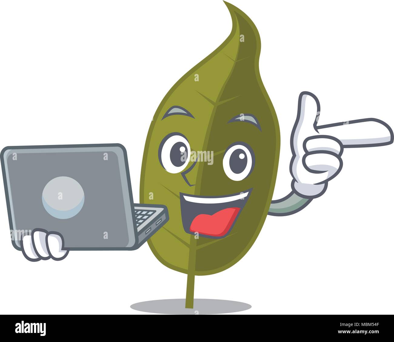 With laptop bay leaf character cartoon Stock Vector Image & Art - Alamy