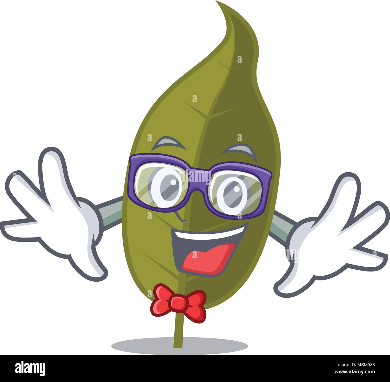 Geek bay leaf character cartoon Stock Vector Image & Art - Alamy