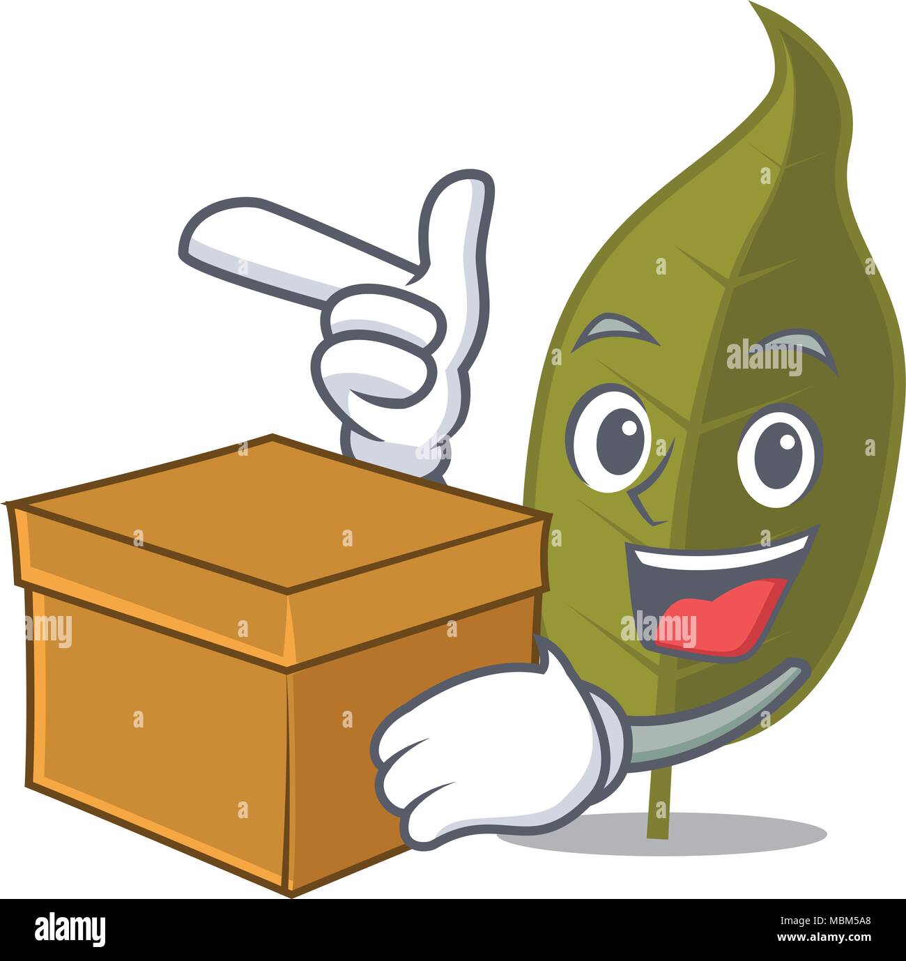 With box bay leaf character cartoon Stock Vector Image & Art - Alamy