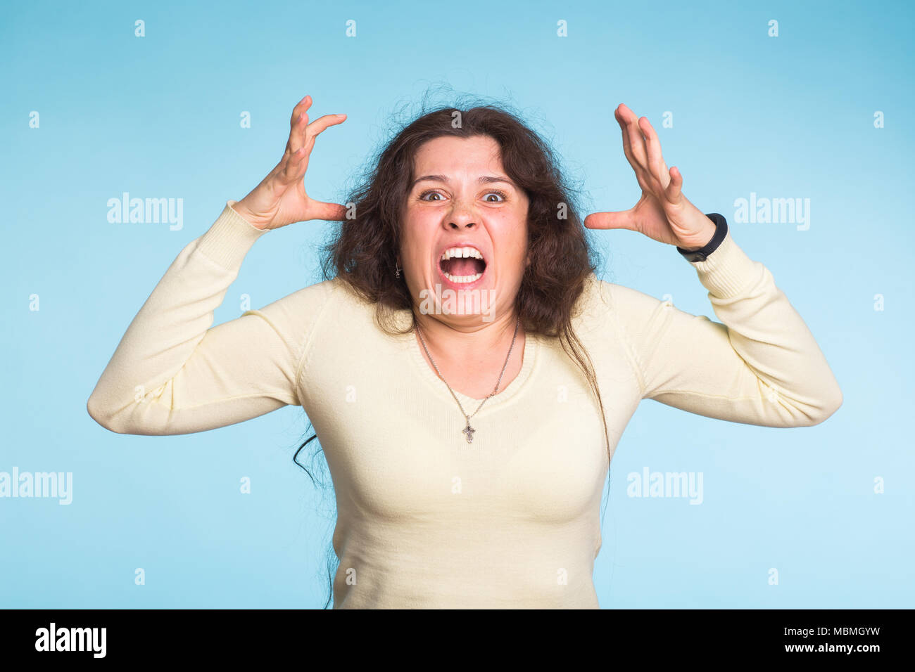 Furious angry woman with rage and frustration Stock Photo - Alamy
