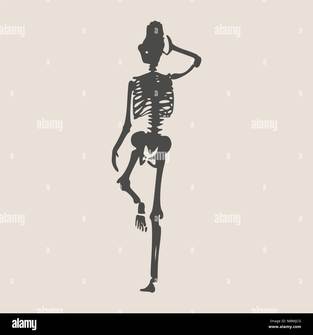 Halloween human skeleton Stock Vector Image & Art - Alamy