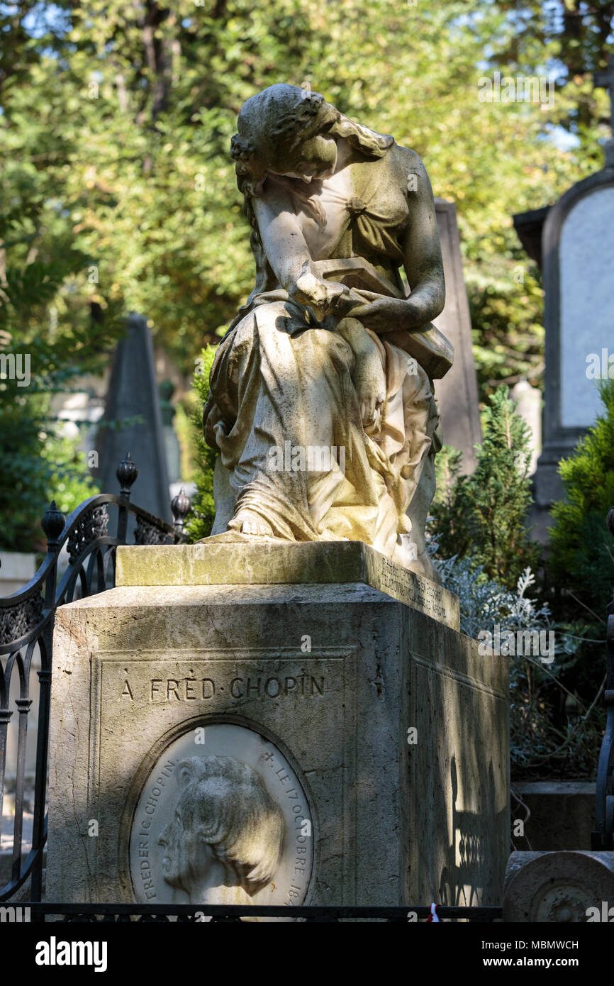 PARIS, FRANCE - SEPT 12, 2014: Tomb of Frederic Chopin, famous Polish ...