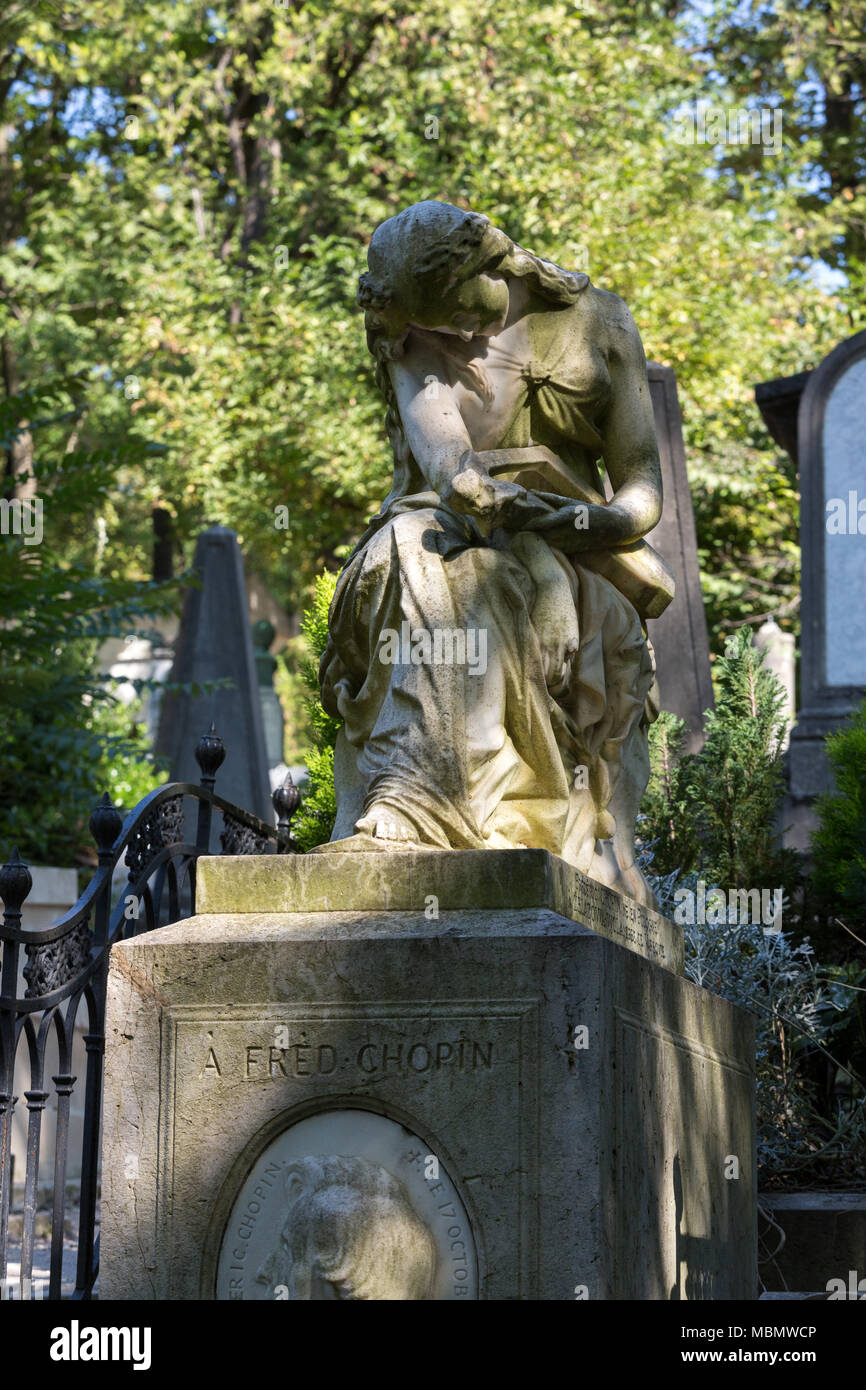 PARIS, FRANCE - SEPT 12, 2014: Tomb of Frederic Chopin, famous Polish ...