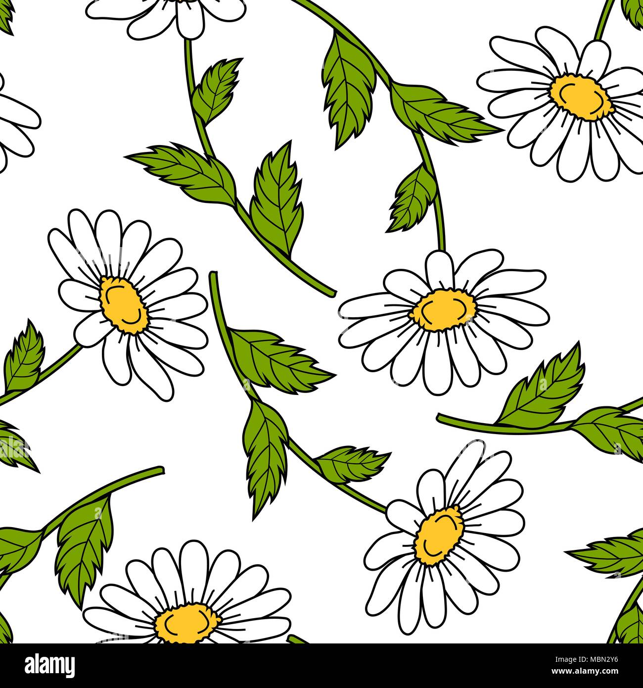 Seamless daisy background hi-res stock photography and images - Alamy
