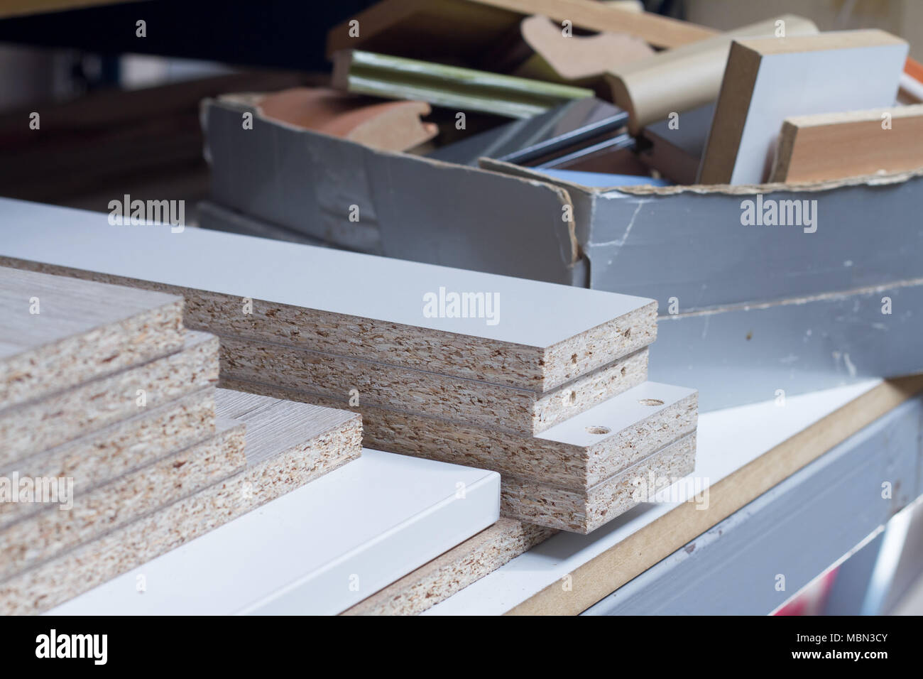 MDF, PARTICLE BOARD. Wood panels of different thicknesses and colors ...