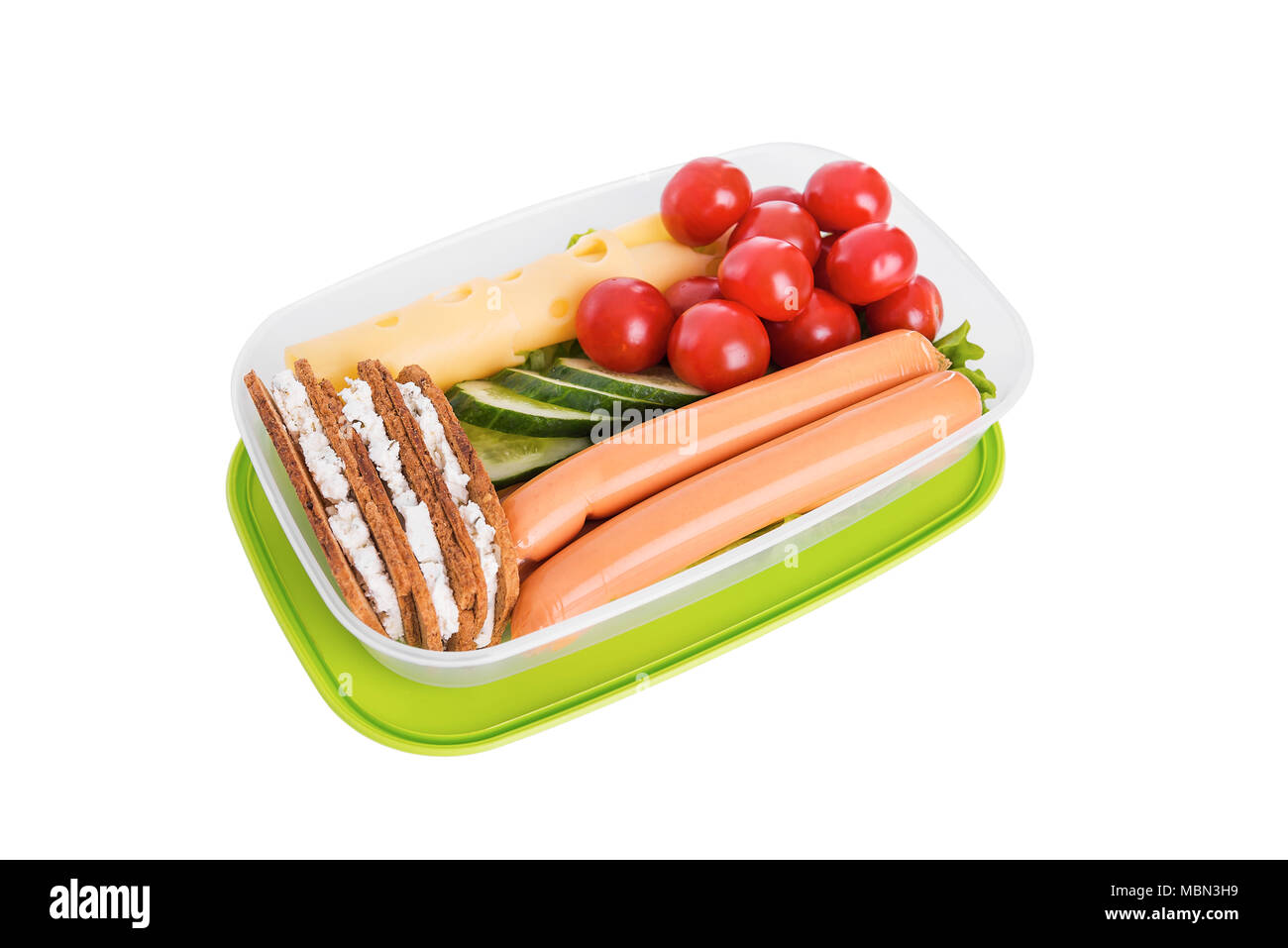Lunch in the container. Isolated on white background Stock Photo - Alamy