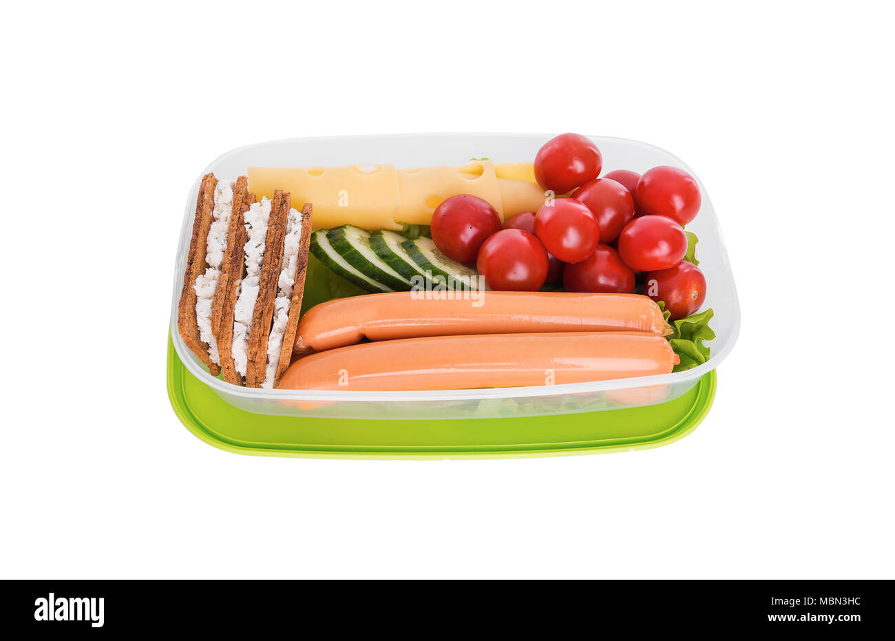 Lunch in the container. Isolated on white background Stock Photo - Alamy