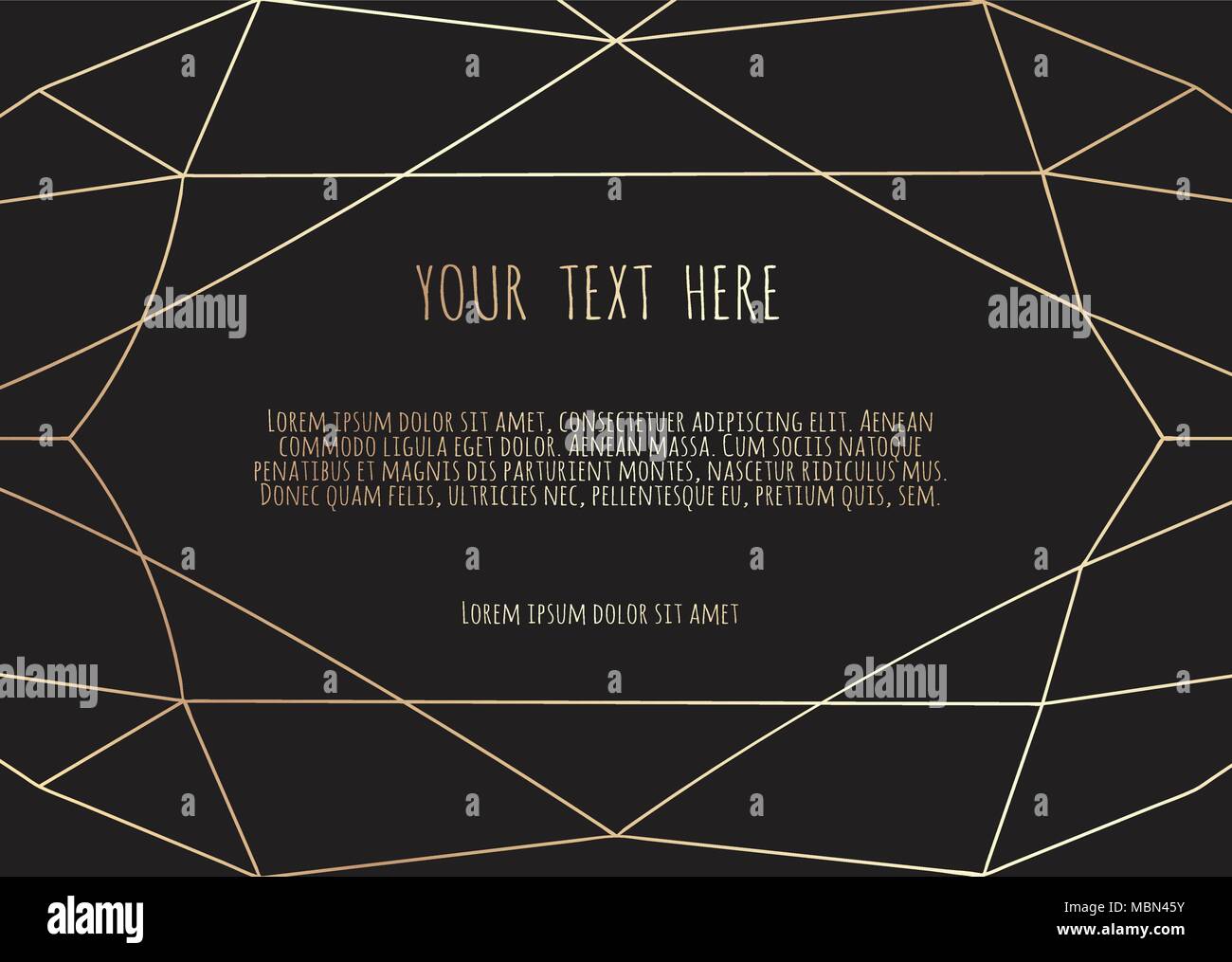 Gold polygonal frame , geometric, diamond shapes. vector design frame ...