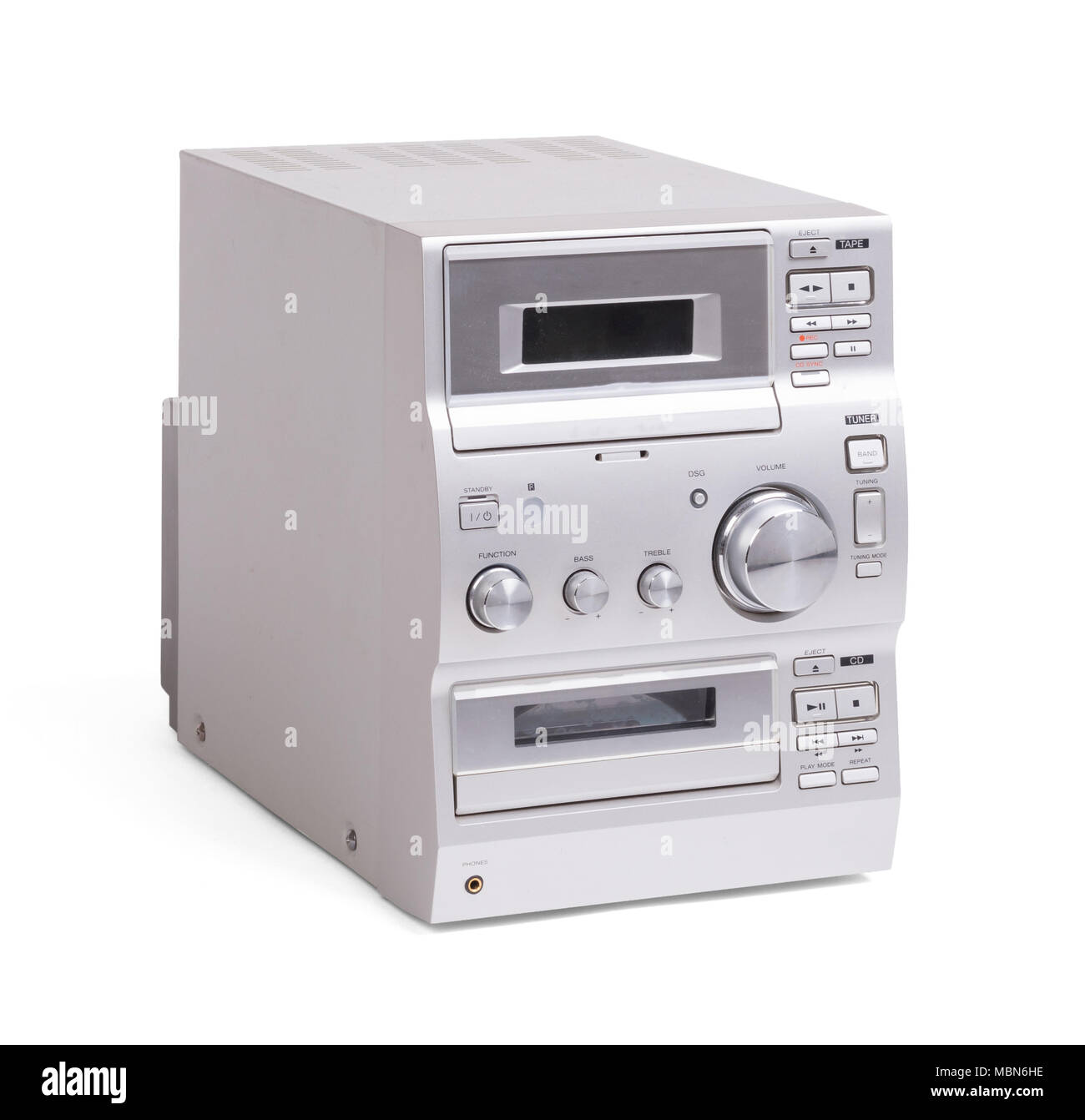 Mini audio component isolated on a white background Stock Photo - Alamy