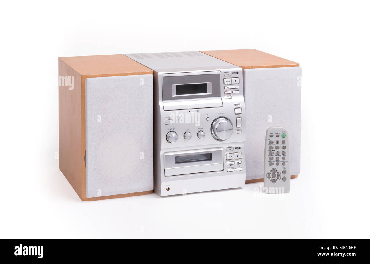 Mini audio component isolated on a white background Stock Photo - Alamy