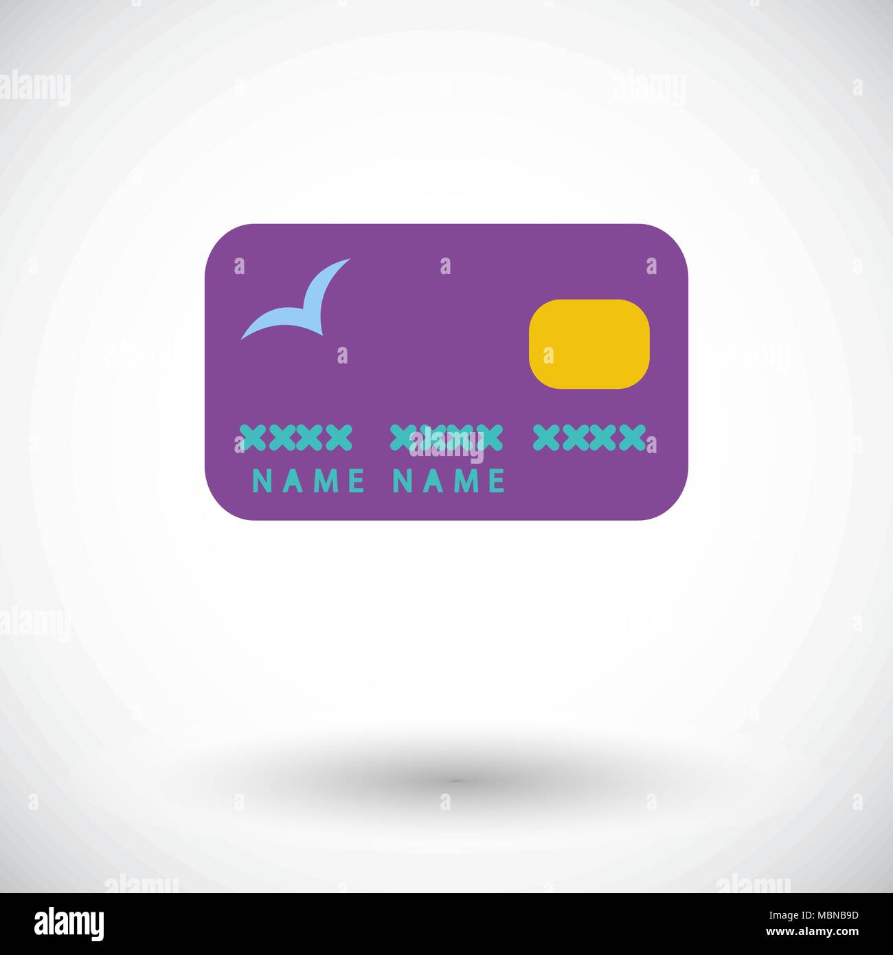 Credit card. Single flat icon on white background. Vector illustration ...