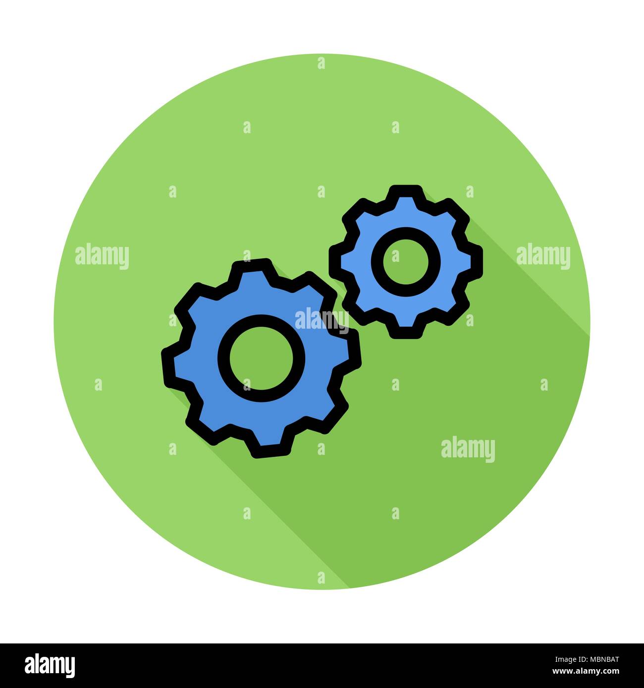 Gear. Single flat color icon on the circle. Vector illustration Stock ...