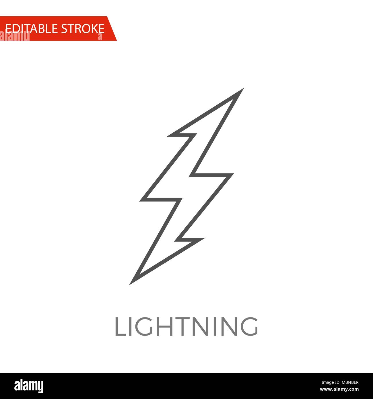 Lightning Vector Icon. Thin Line Vector Illustration. Adjust stroke ...