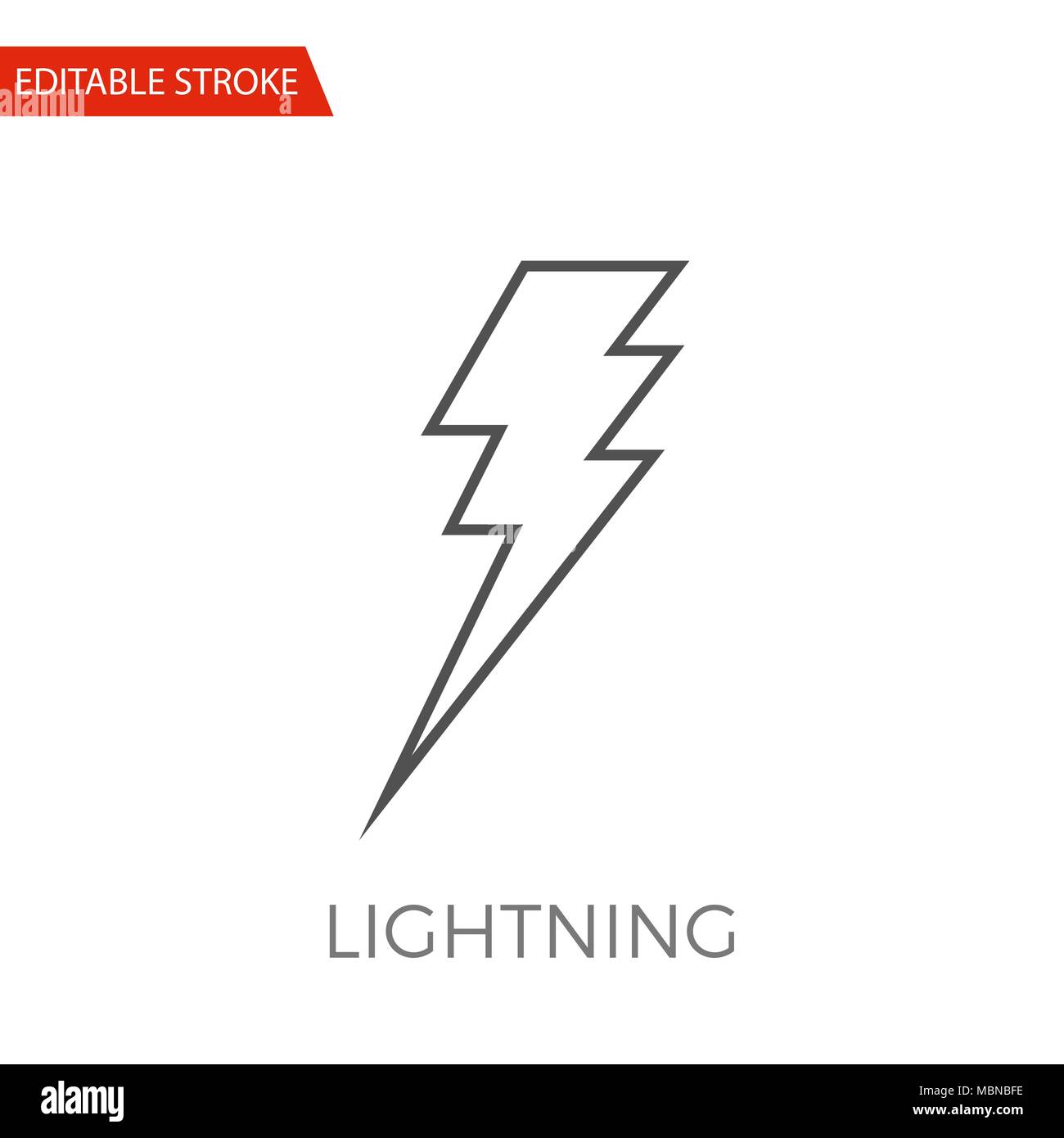 Lightning Vector Icon. Thin Line Vector Illustration. Adjust stroke ...