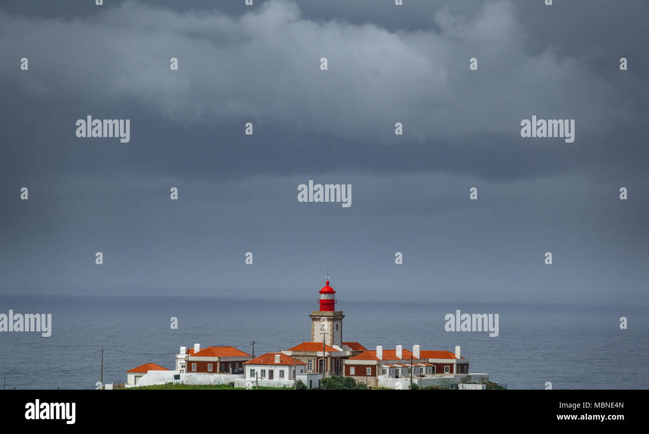 Cabo da Roca Lighthouse below the storm Stock Photo - Alamy