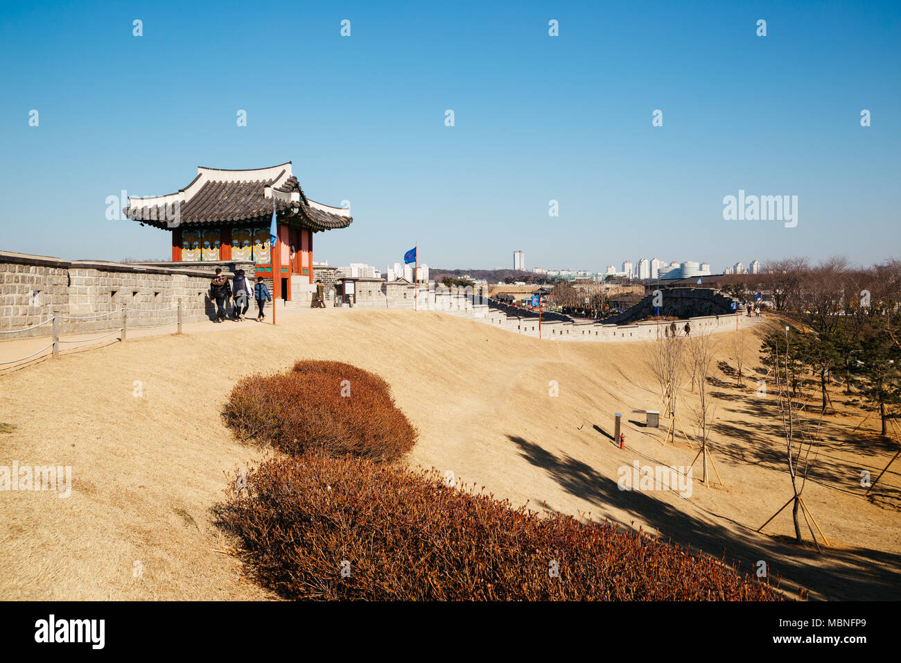 Hwaseong Fortress Korean traditional architecture in Suwon, Korea Stock ...