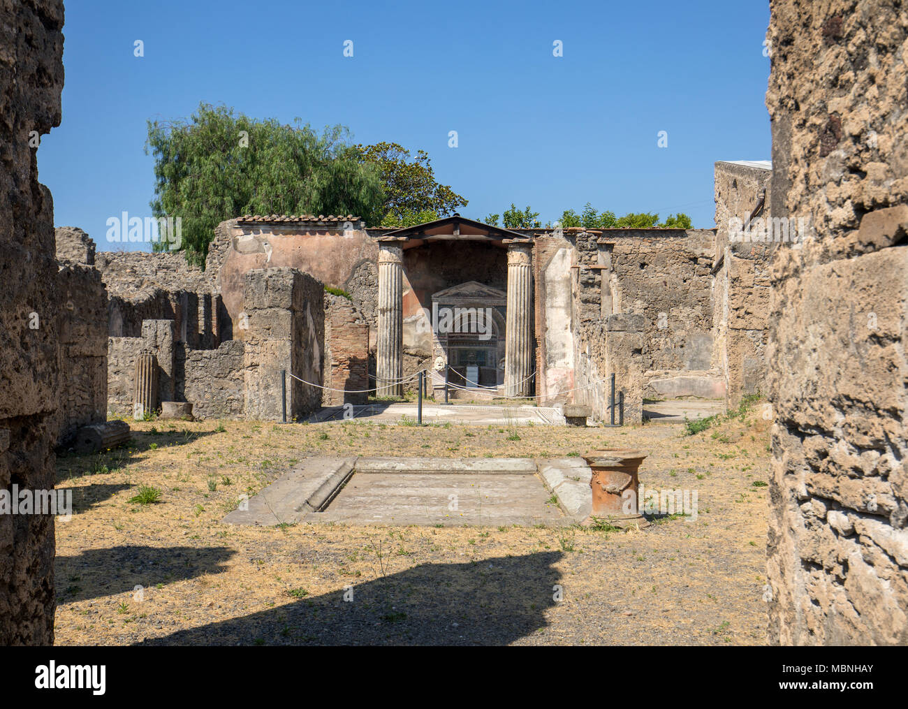 Ancient city of Pompeii, Italy. Roman town destroyed by Vesuvius ...