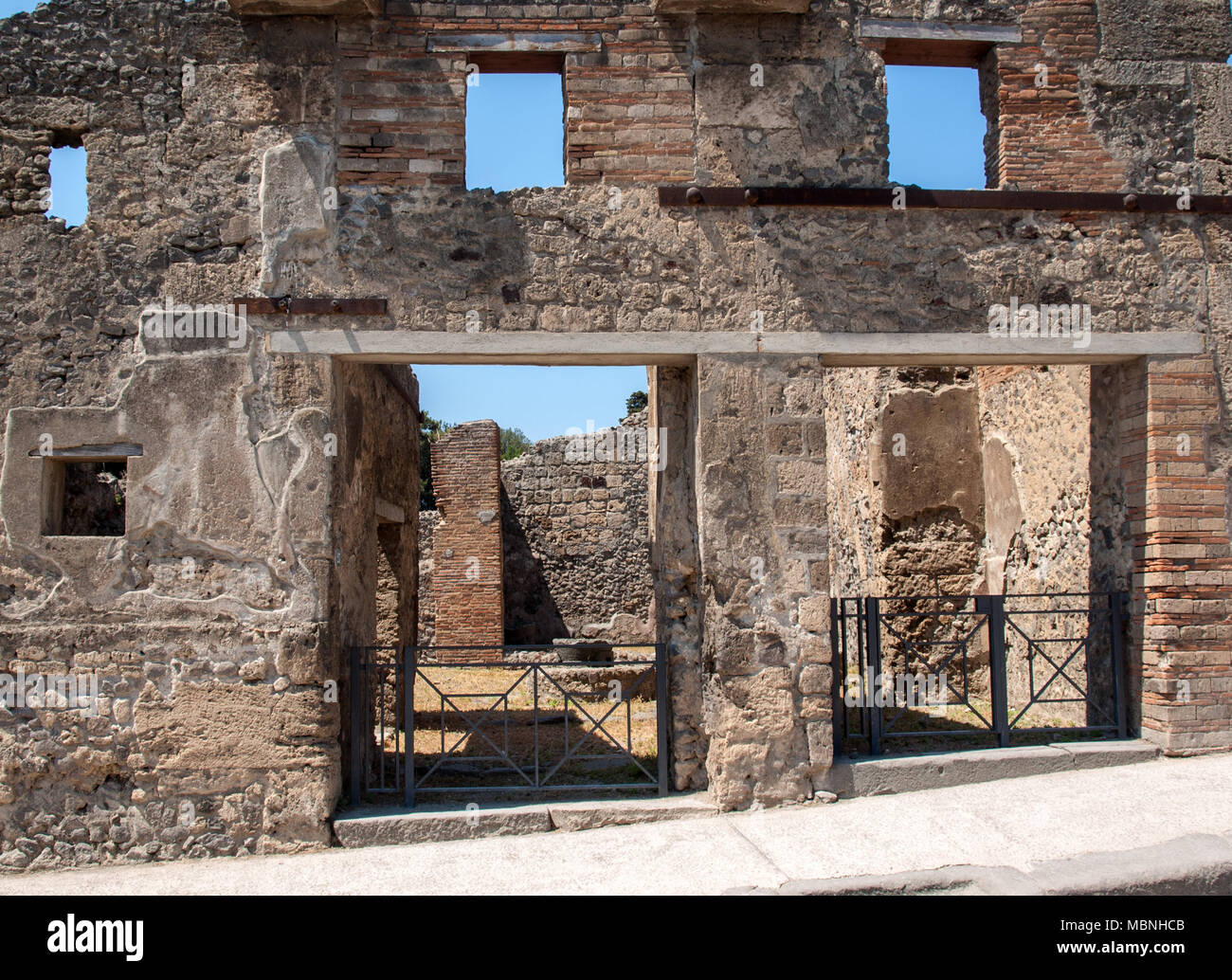 Ancient city of Pompeii, Italy. Roman town destroyed by Vesuvius ...
