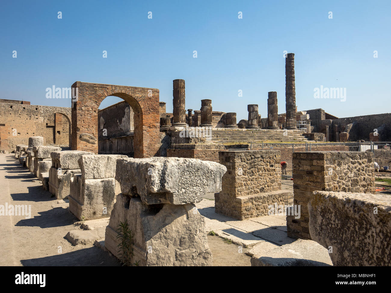 Ancient city of Pompeii, Italy. Roman town destroyed by Vesuvius ...