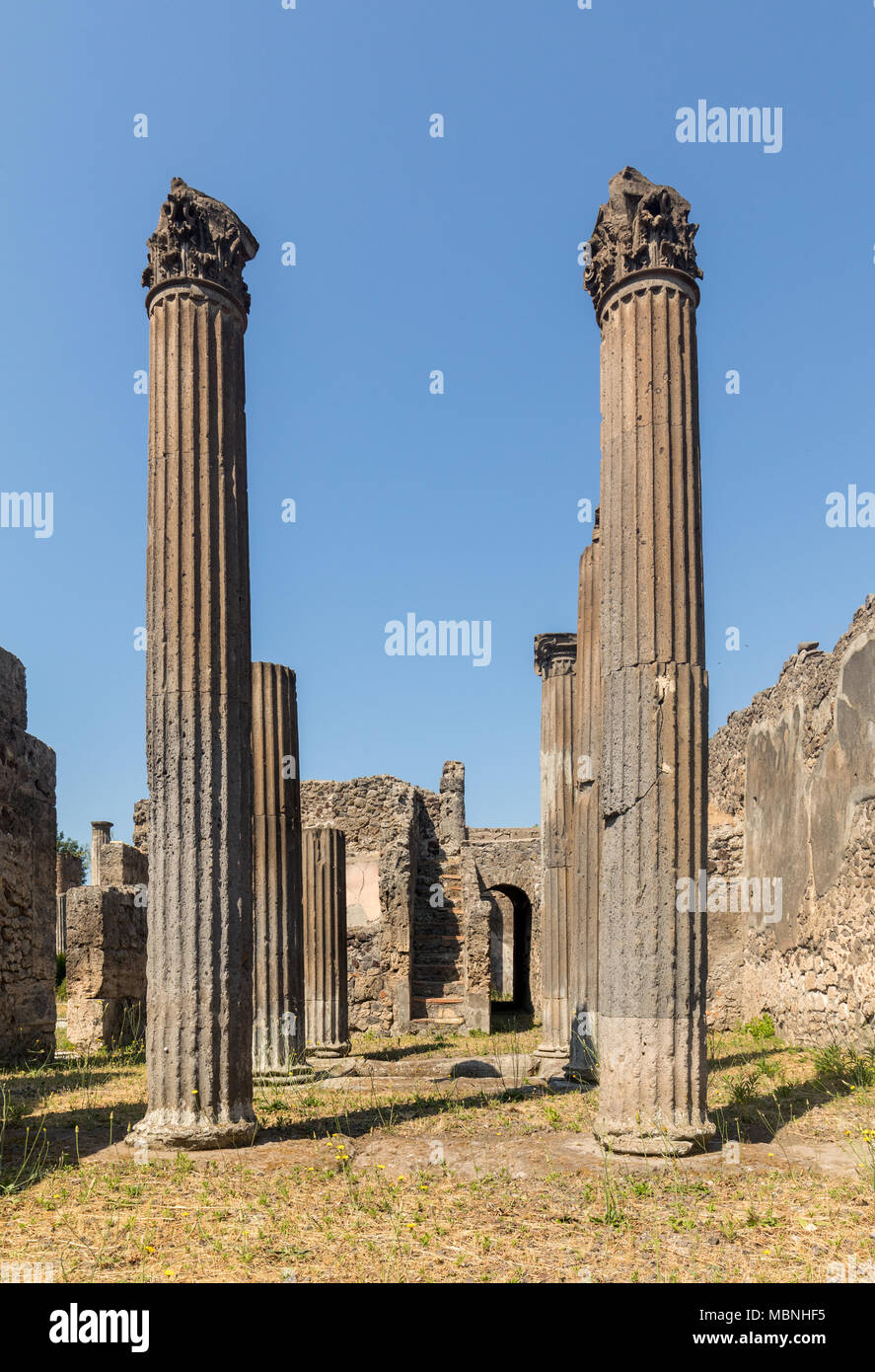 Ancient city of Pompeii, Italy. Roman town destroyed by Vesuvius ...