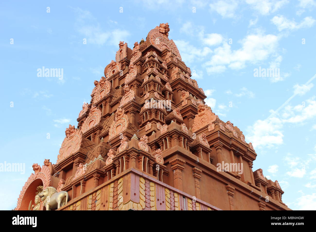 Monumental Tower of Indian Temple Stock Photo - Alamy