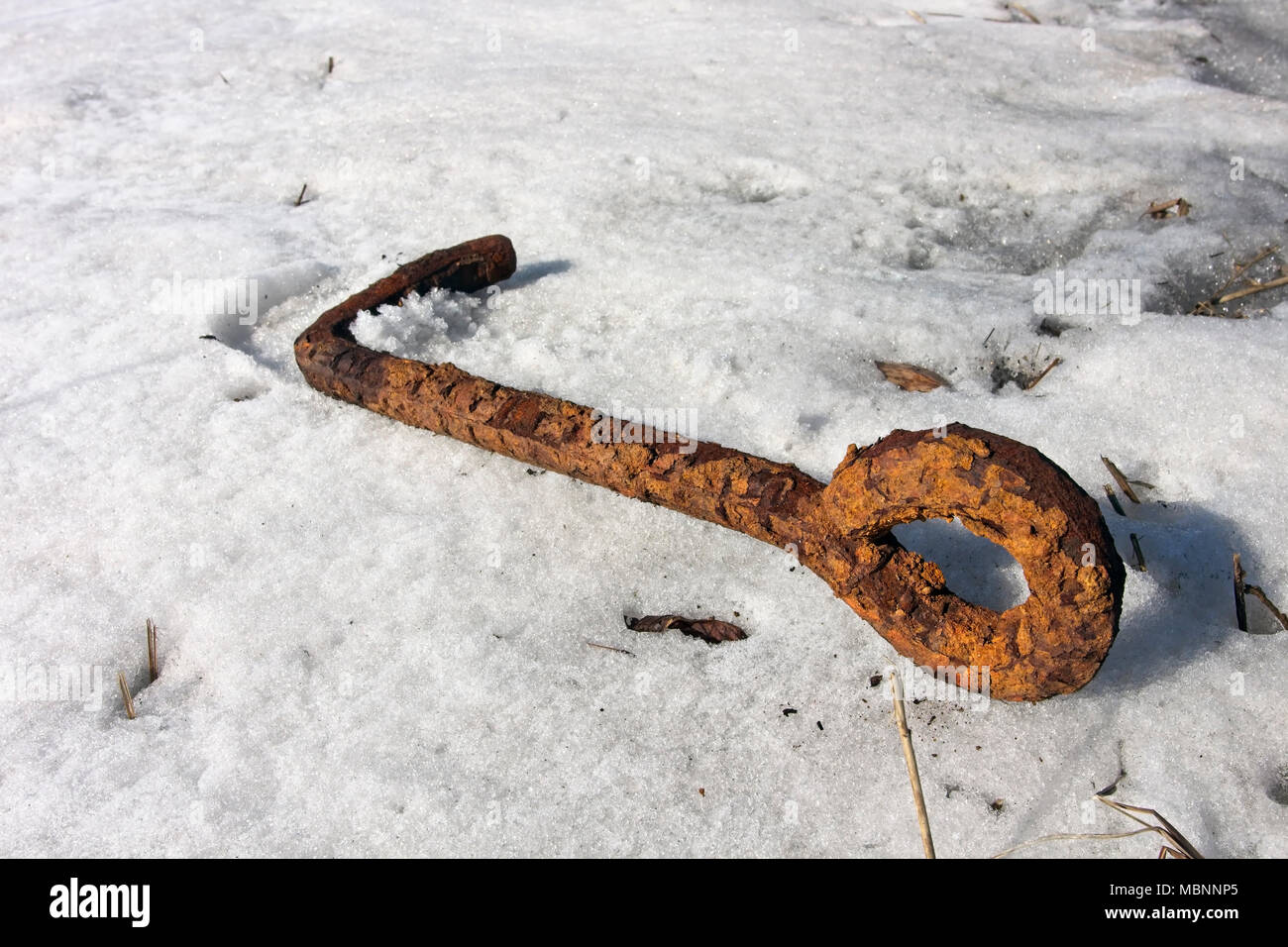 Old metal hook hi-res stock photography and images - Alamy