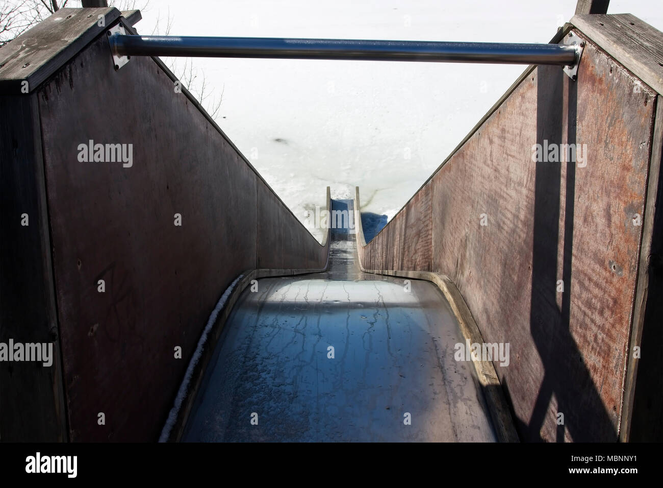 empty slide on a playground Stock Photo - Alamy