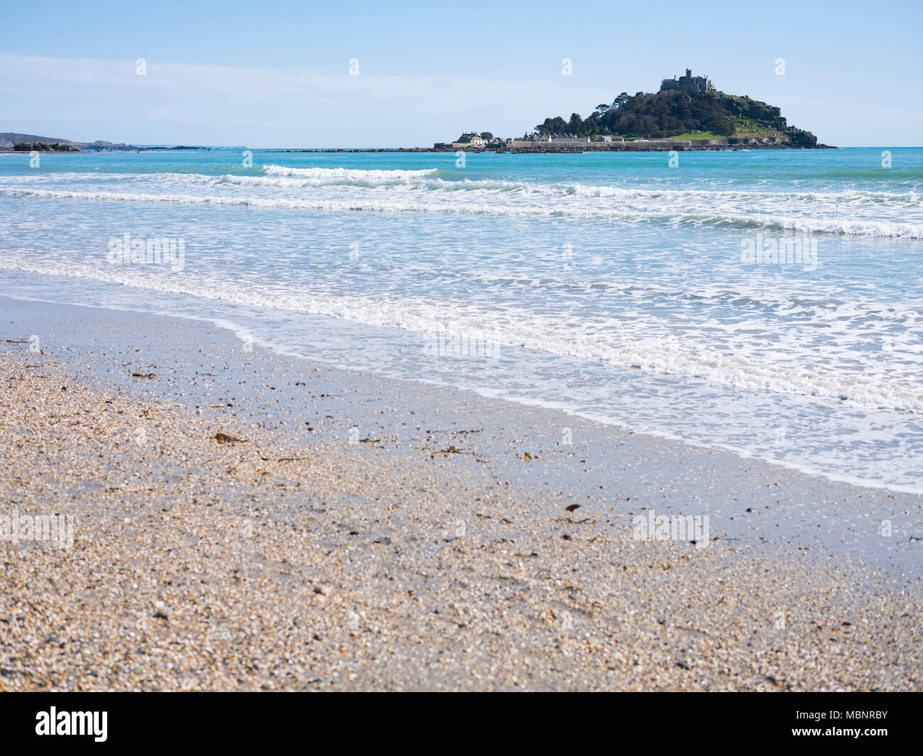 The beach at Marazion, Cornwall Stock Photo - Alamy