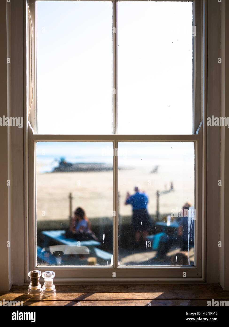 A view from inside a pub, Marazion Stock Photo - Alamy