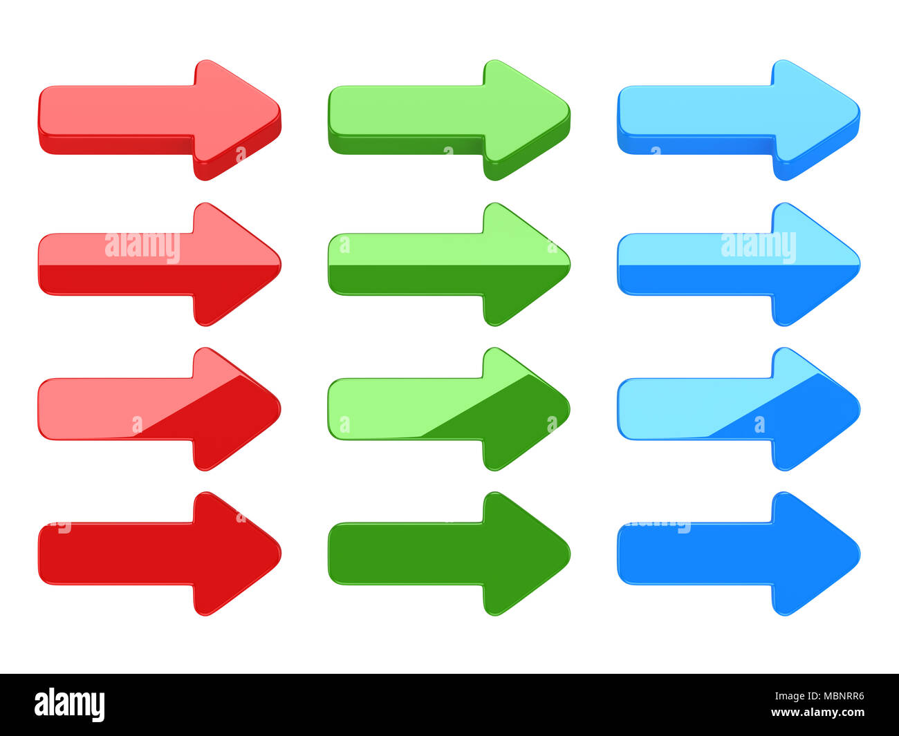 Colorful Arrow Set , This is a 3d rendered computer generated image ...