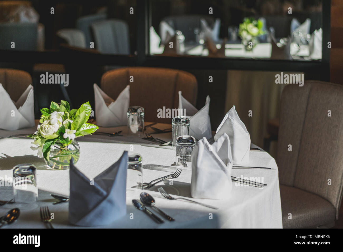 Fine table setting in a luxurious restaurant,in hotle Stock Photo - Alamy