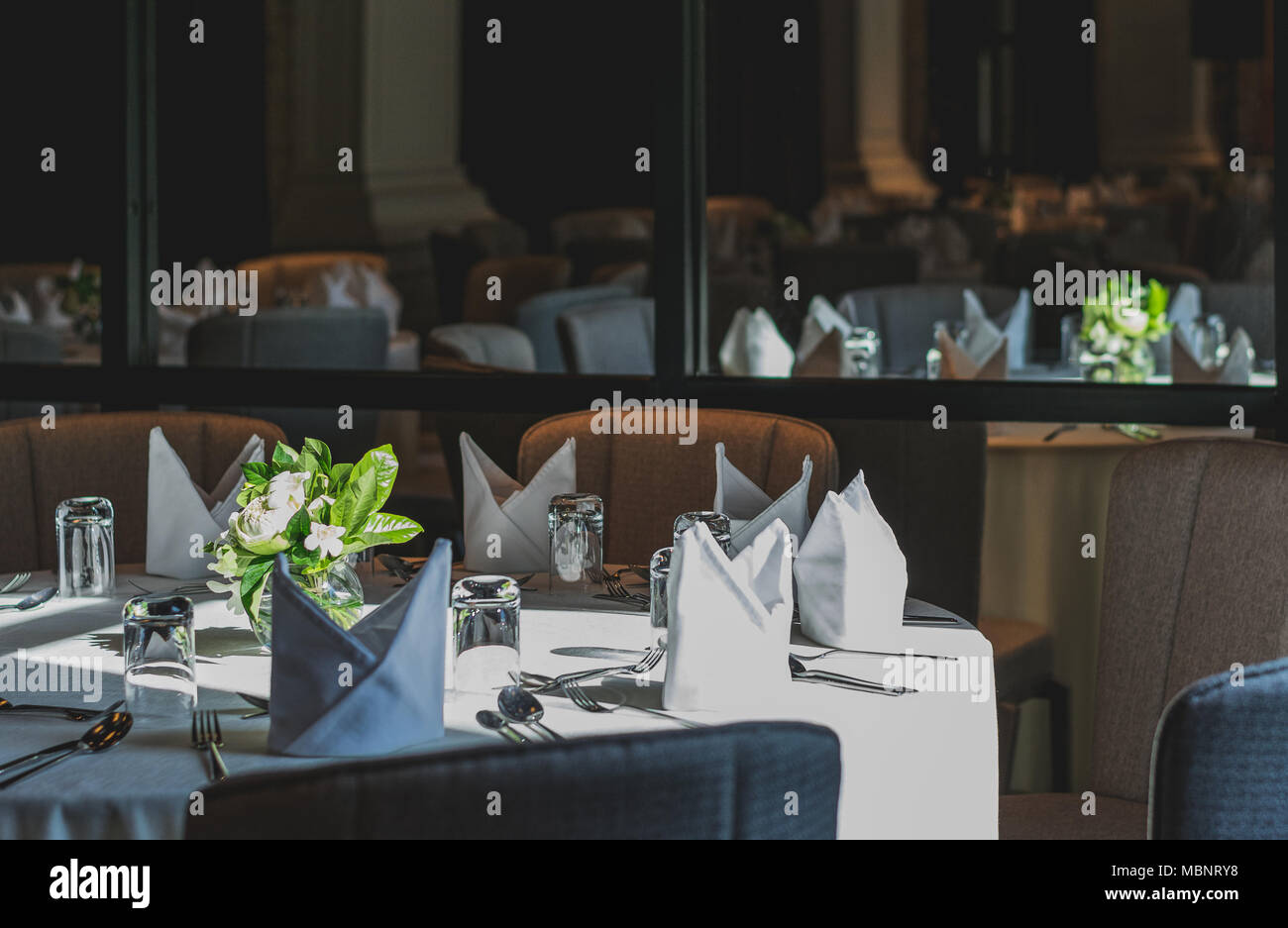 Fine table setting in a luxurious restaurant Stock Photo - Alamy