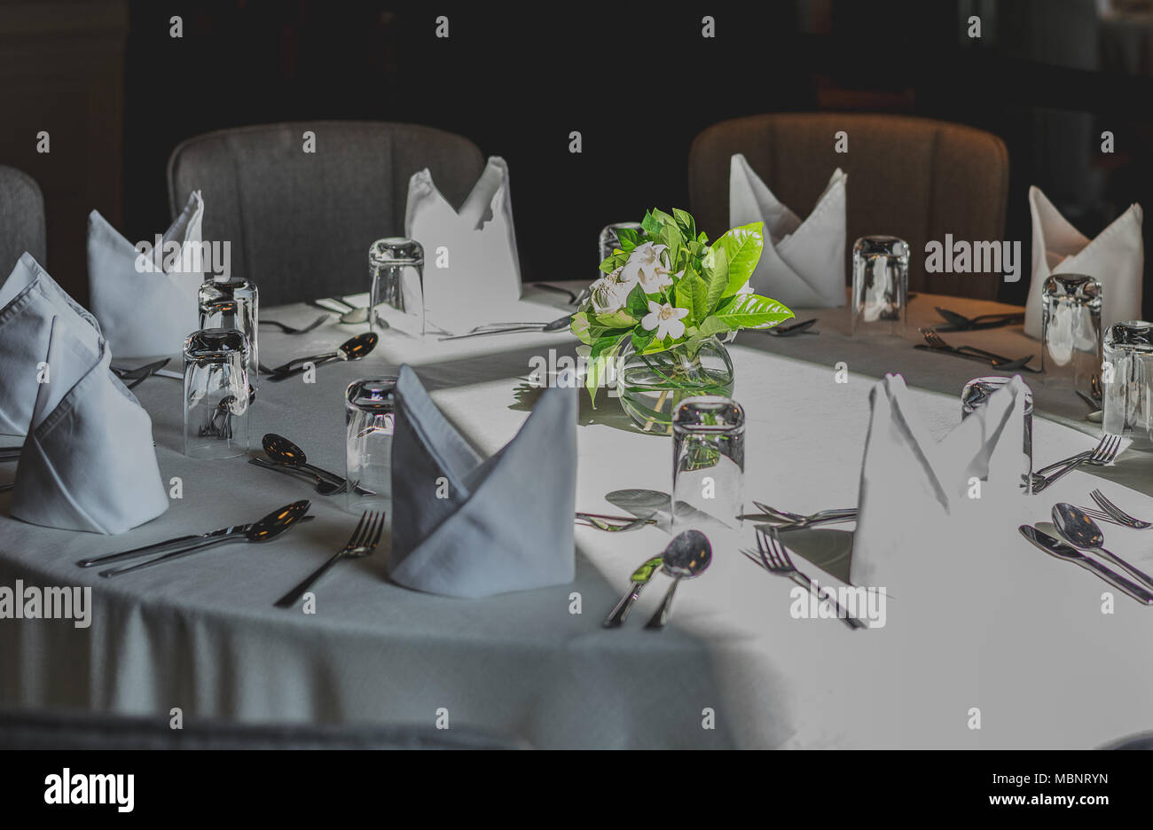 Fine table setting in a luxurious restaurant Stock Photo - Alamy