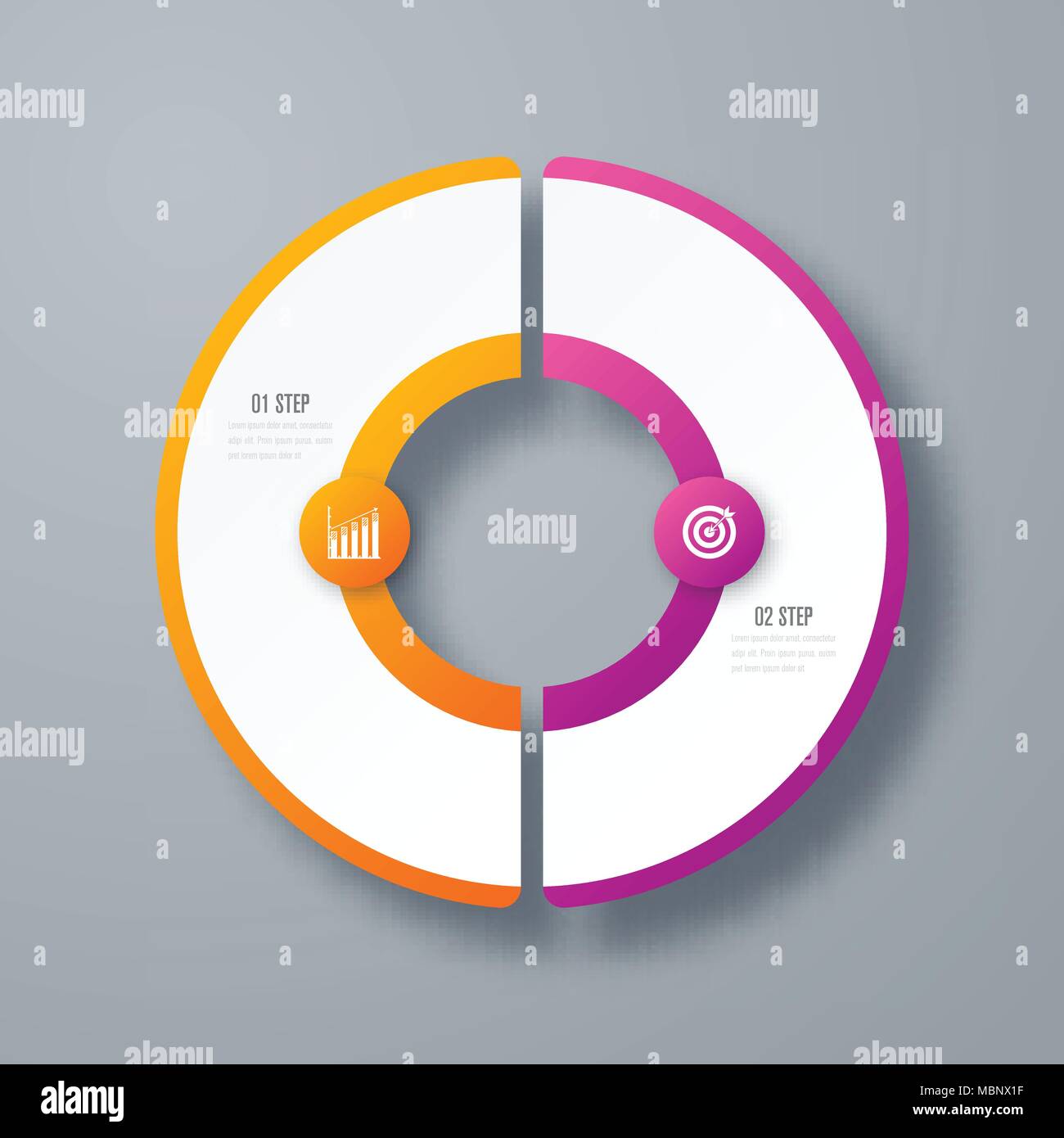 Infographics template 2 options with circle Stock Vector Image & Art ...
