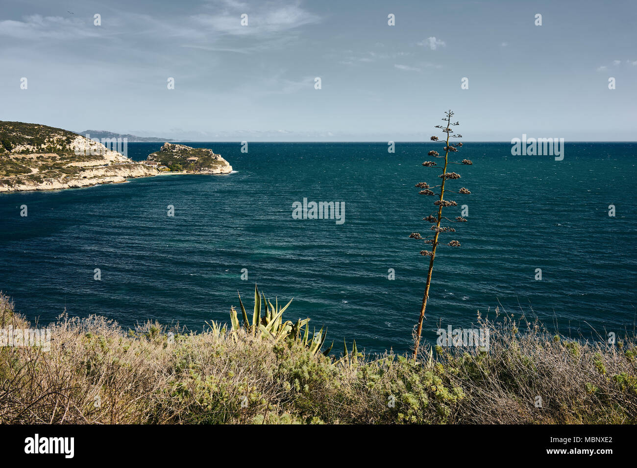 landscape mediterranean sea view Stock Photo - Alamy