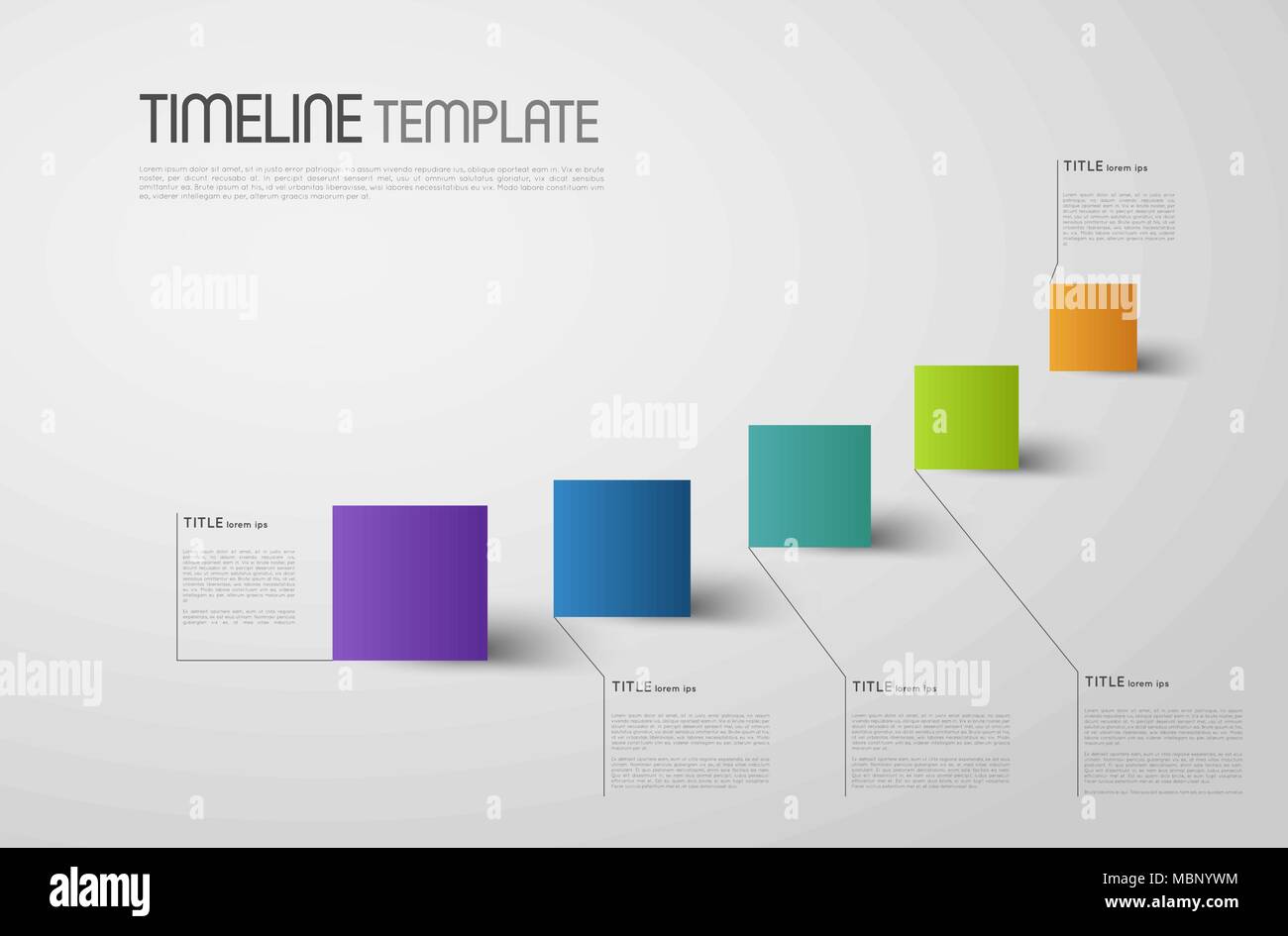 infographic template with colorful paper squares and shadows Stock ...