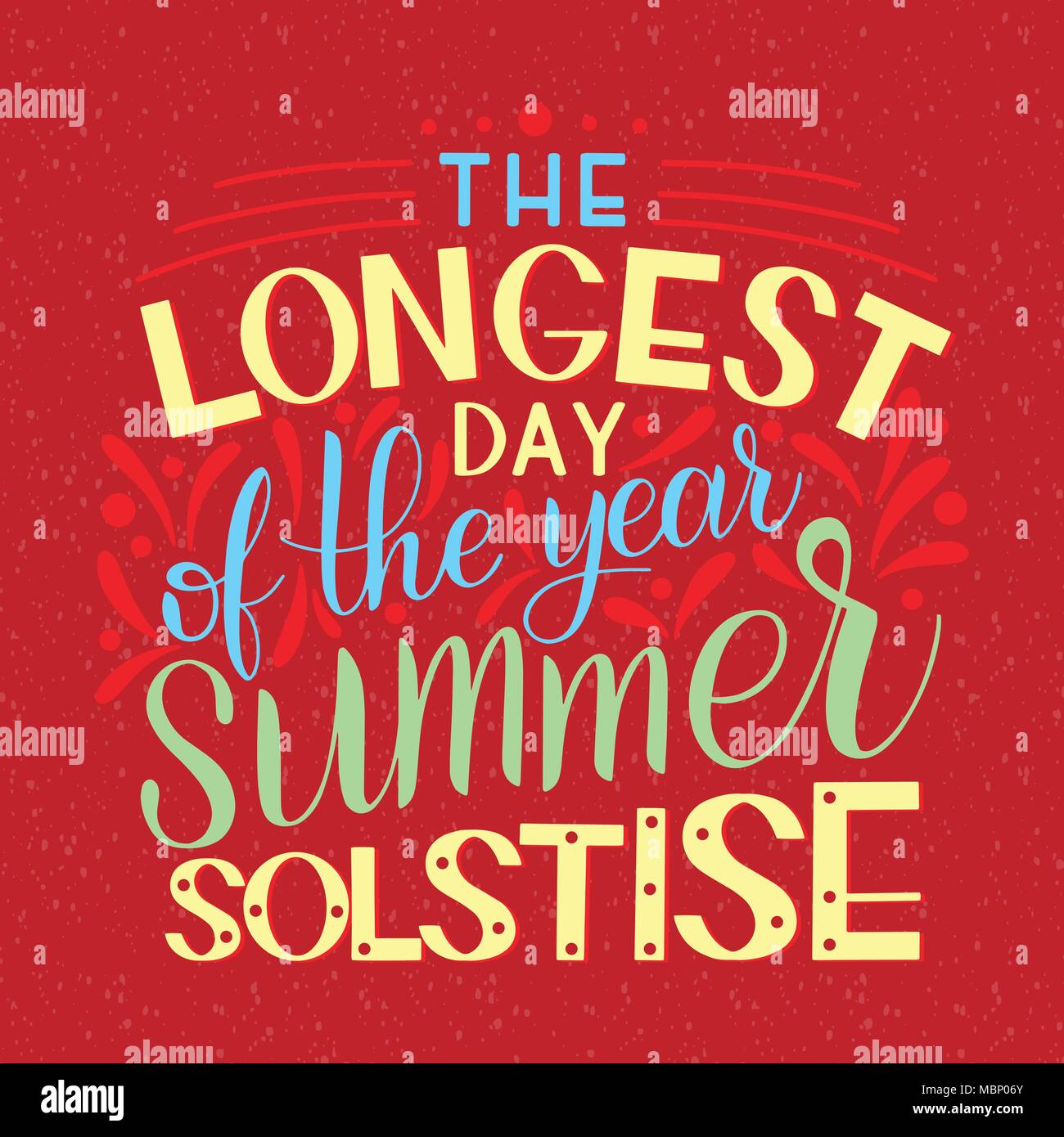 Summer solstice lettering. Elements for invitations, posters, greeting ...