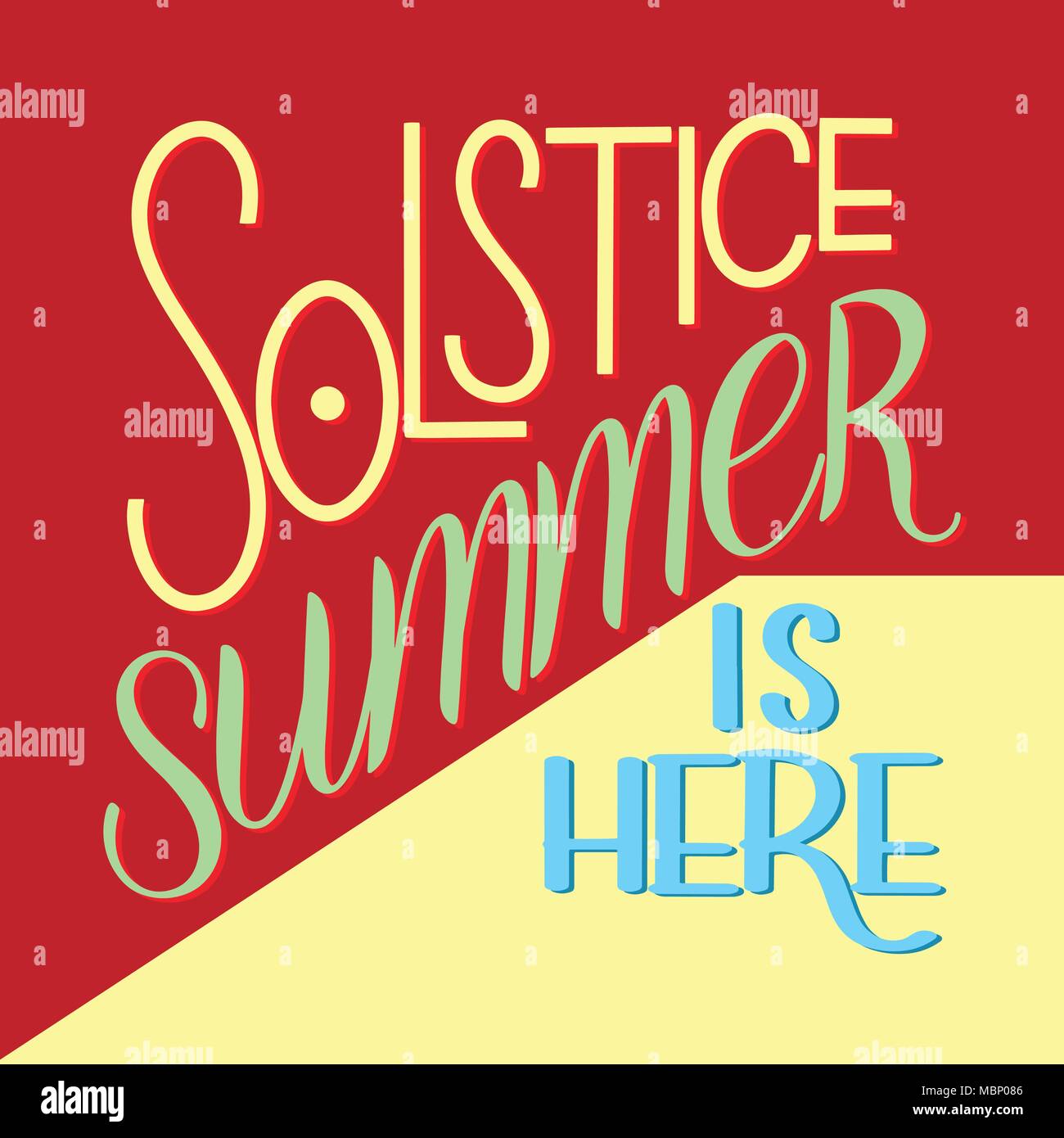 Summer solstice lettering. Elements for invitations, posters, greeting ...