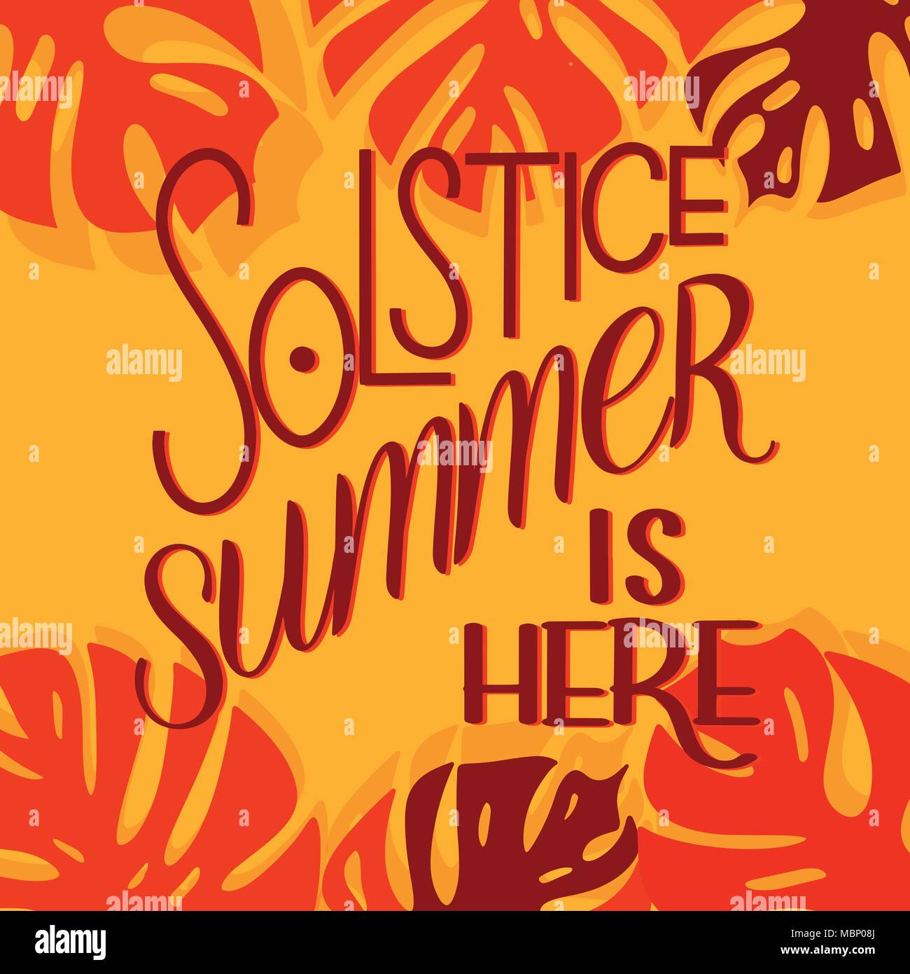 Summer solstice lettering. Elements for invitations, posters, greeting ...