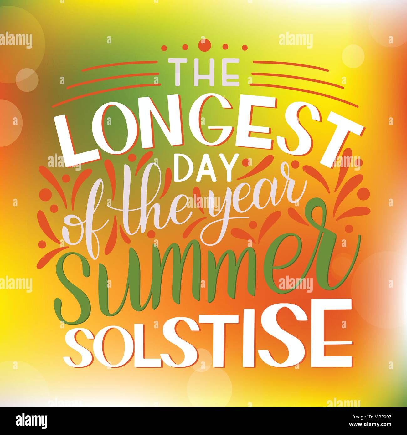 Summer solstice lettering. Elements for invitations, posters, greeting ...