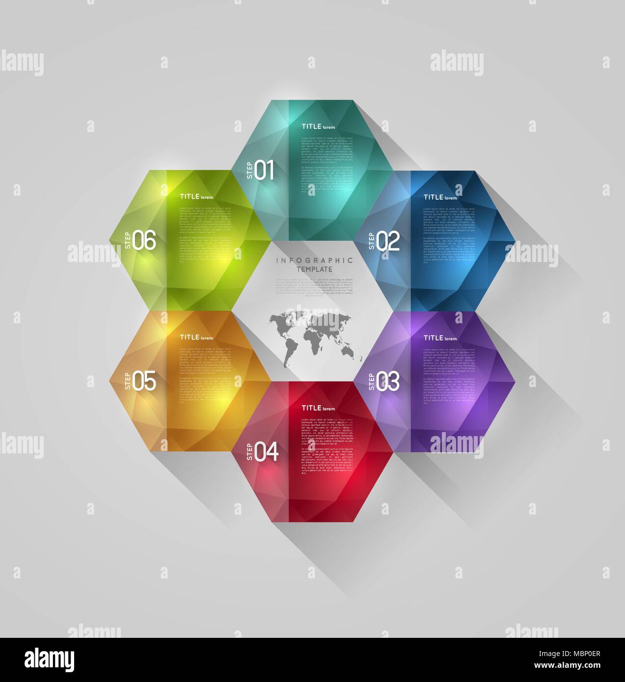 infographic template with crystals, option steps Stock Vector Image ...