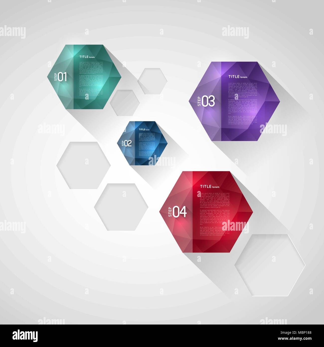 infographic template with hexagon crystals, option steps Stock Vector ...