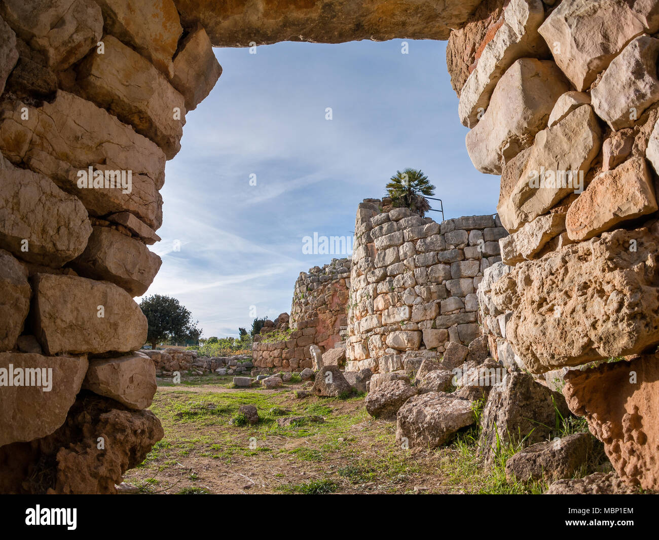 A view of nuragic complex of Palmavera Stock Photo - Alamy