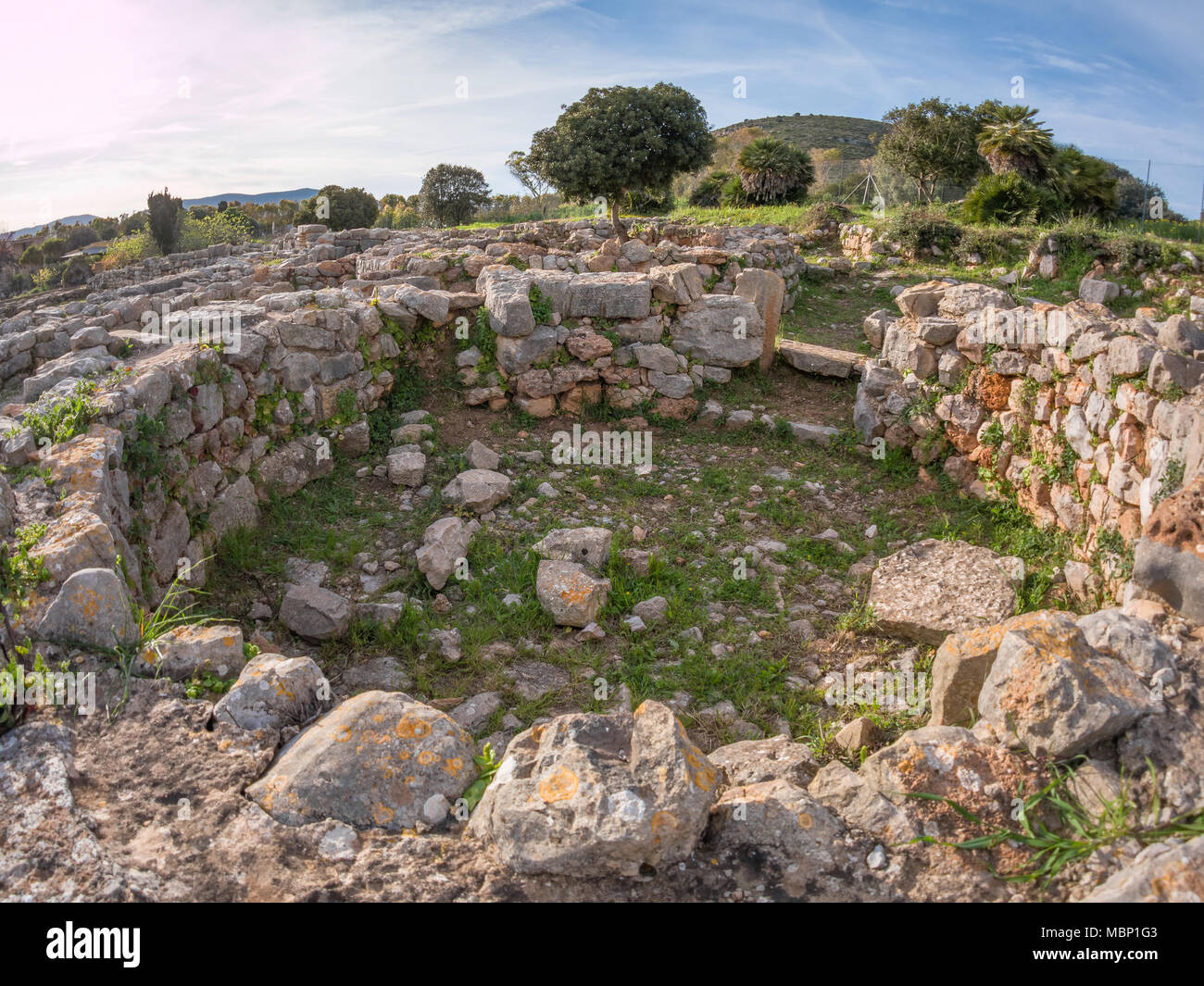 A view of nuragic complex of Palmavera Stock Photo - Alamy