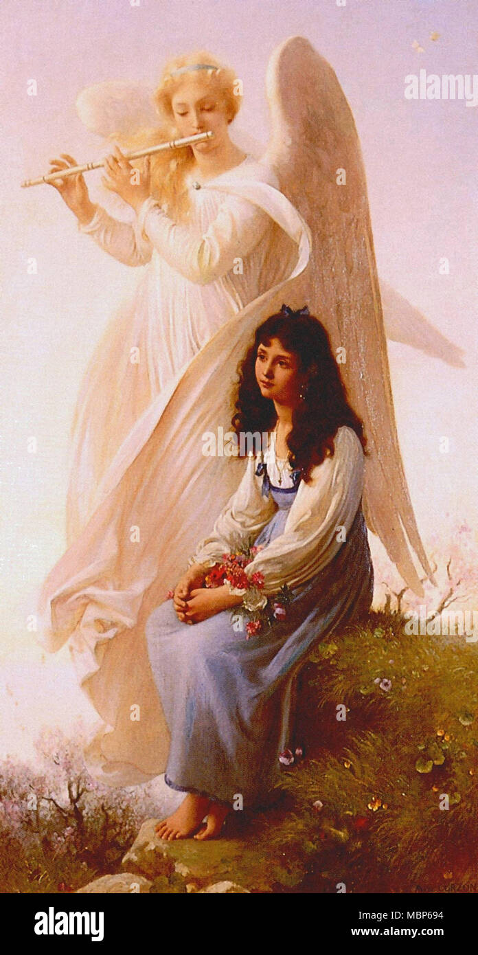 Curzon Paul Alfred De - La Jeune Fille à L'ange Stock Photo - Alamy
