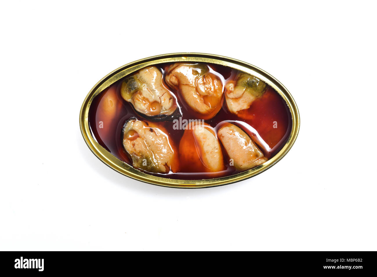 can of mussels isolated Stock Photo - Alamy